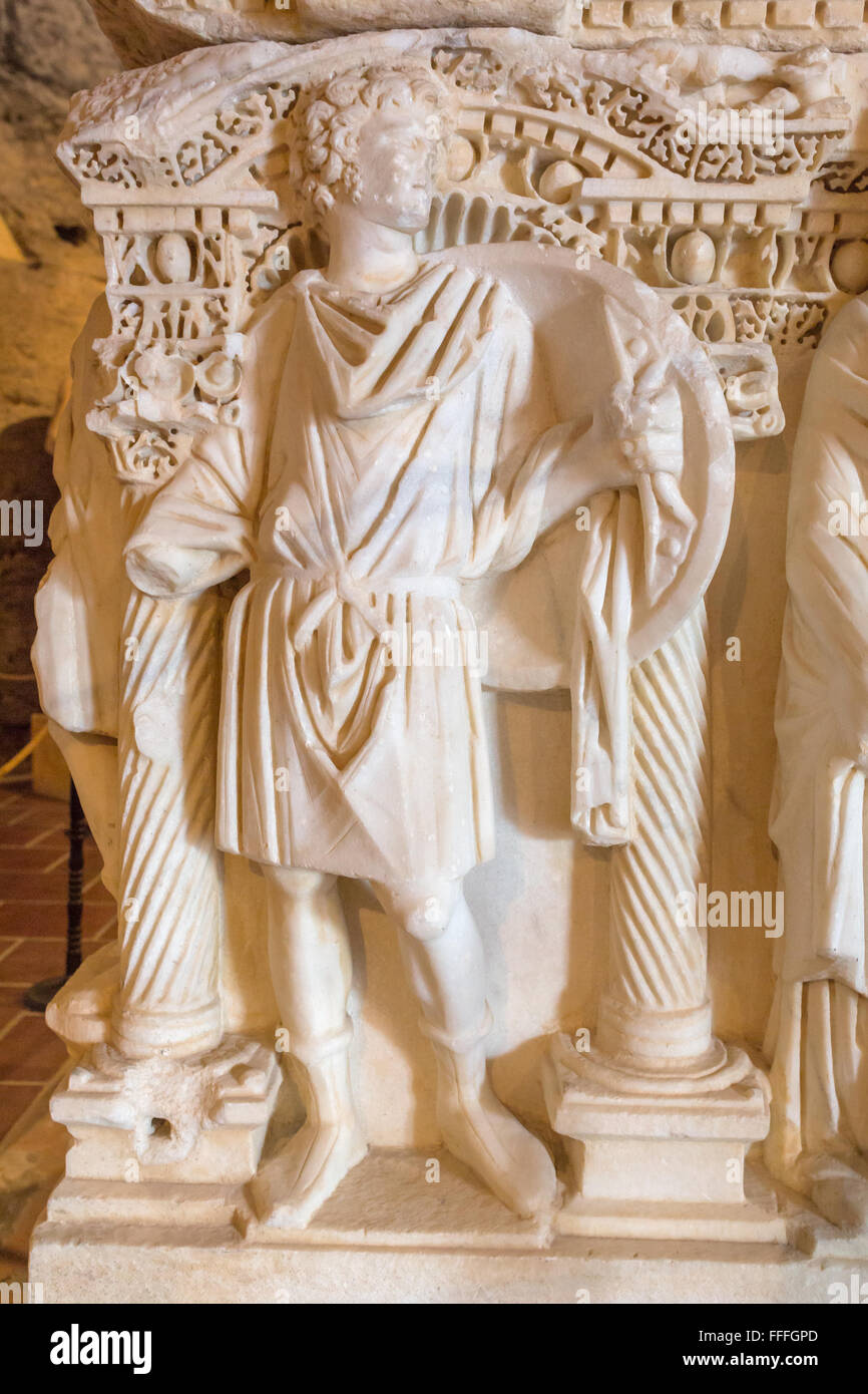 Hellenistic sculpture in archaeology museum, Pamukkale, Hierapolis ...