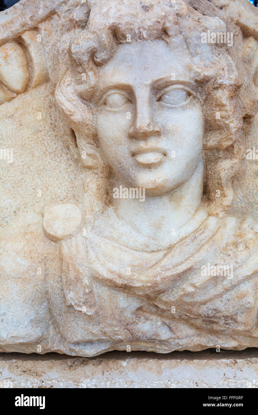 Hellenistic sculpture in archaeology museum, Pamukkale, Hierapolis ...