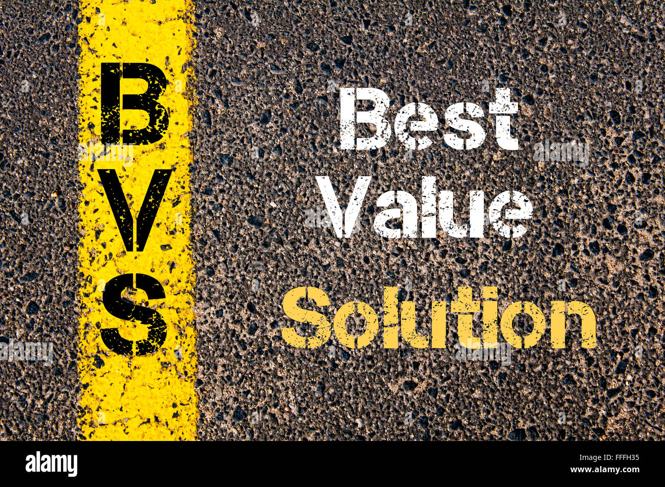 Concept image of Business Acronym BVS Best Value Solution written over ...