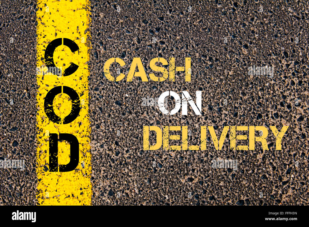 Concept image of Business Acronym COD CASH ON DELIVERY written over ...