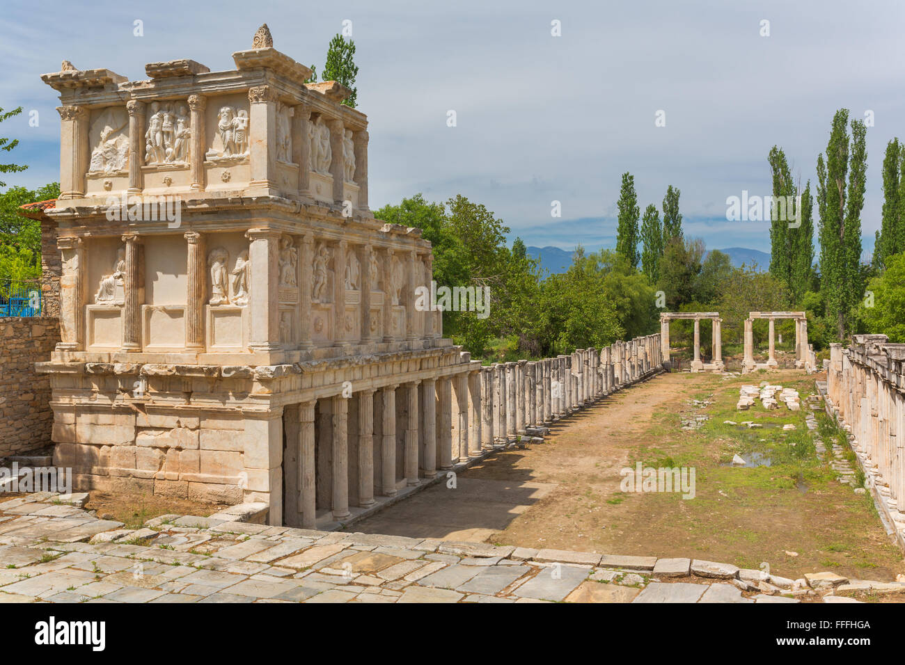 Sebasteion, ruins of ancient Aphrodisias, Aydin Province, Turkey Stock ...