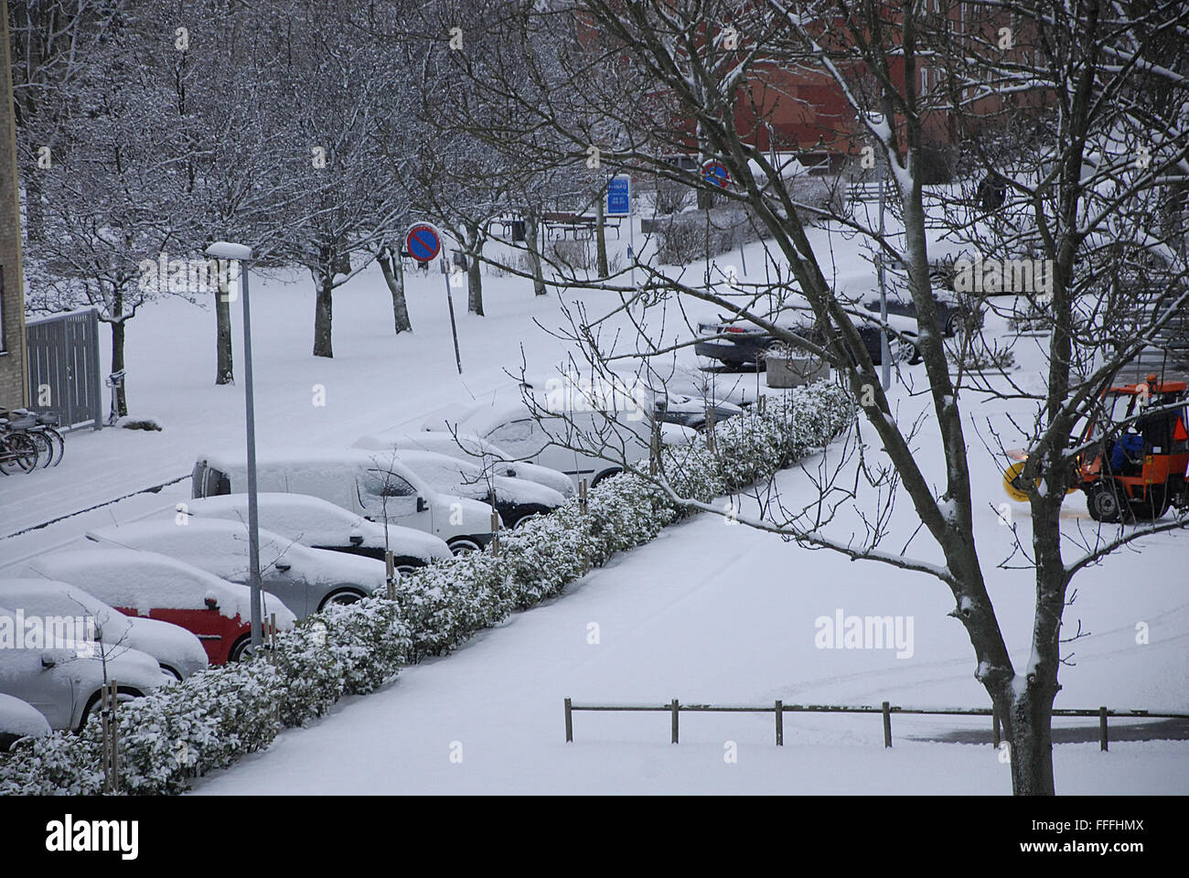 Kastrup, Denmark. 13th Feb, 2016. First snow fall in Kastrup, Denmark ...