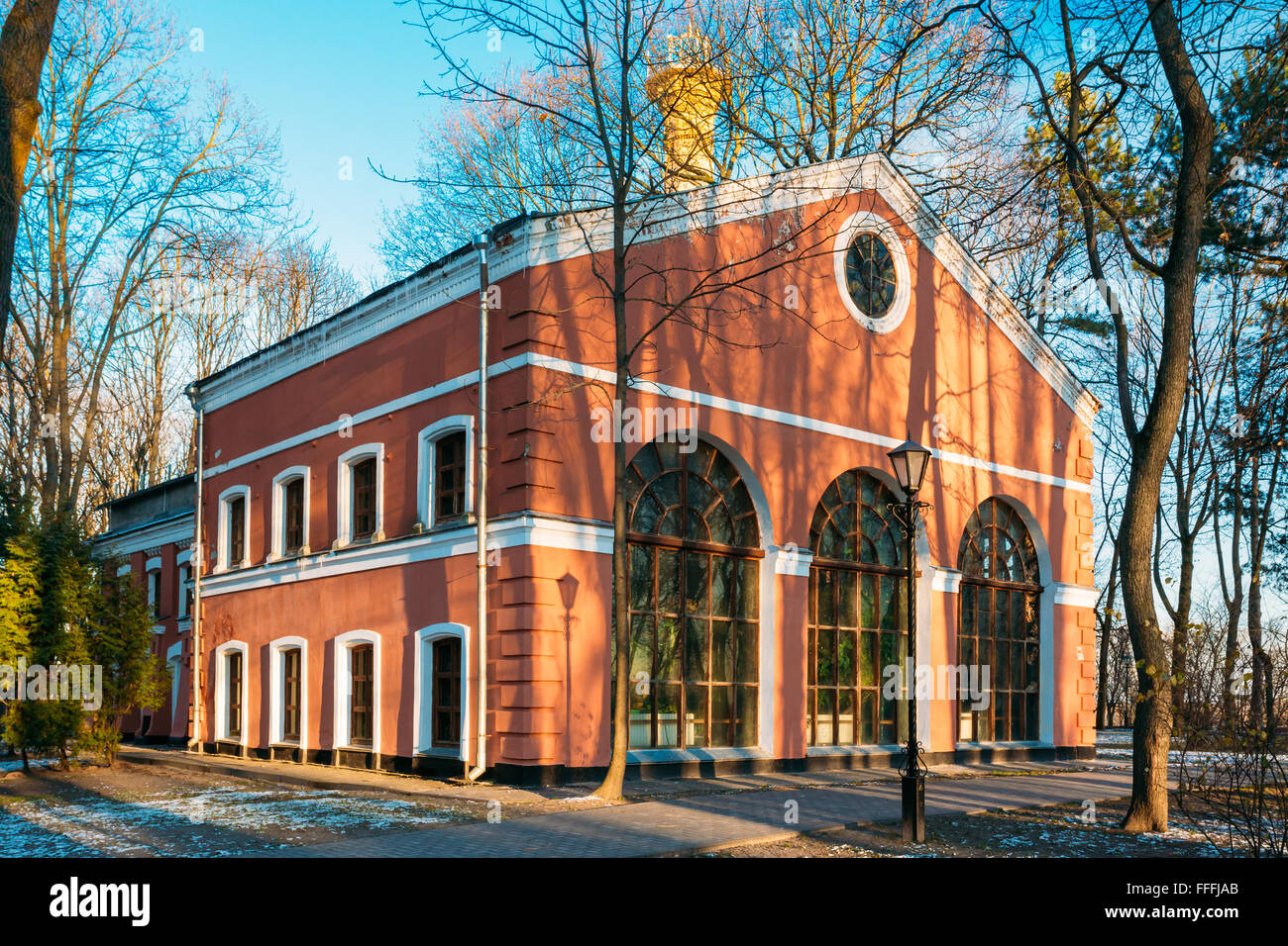 Building "Winter Garden" in the Gomel Park, Belarus. Building built in ...
