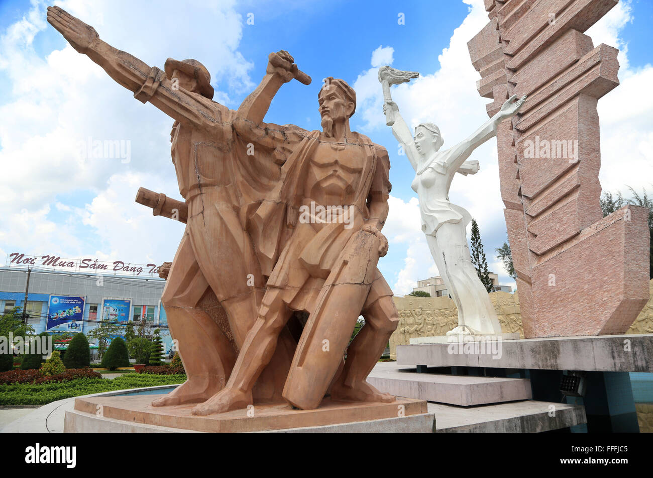 Monument in the town of Ben Tre on the Mekong river, commemorting the ...