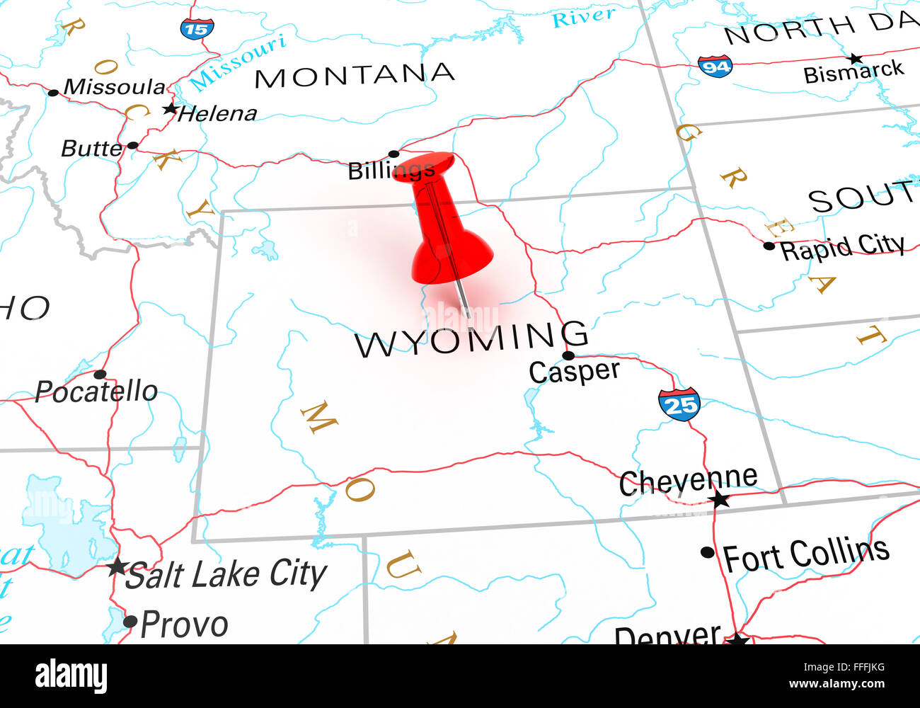 Map of casper wyoming hi-res stock photography and images - Alamy