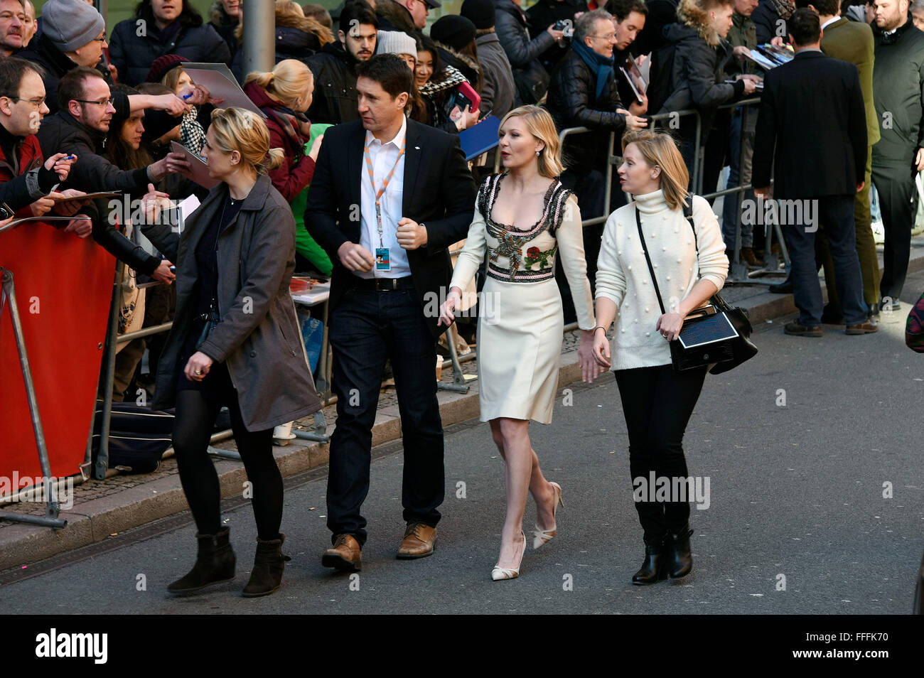 Berlin, Germany. 12th Feb, 2016. Kirsten Dunst arriving for the ...