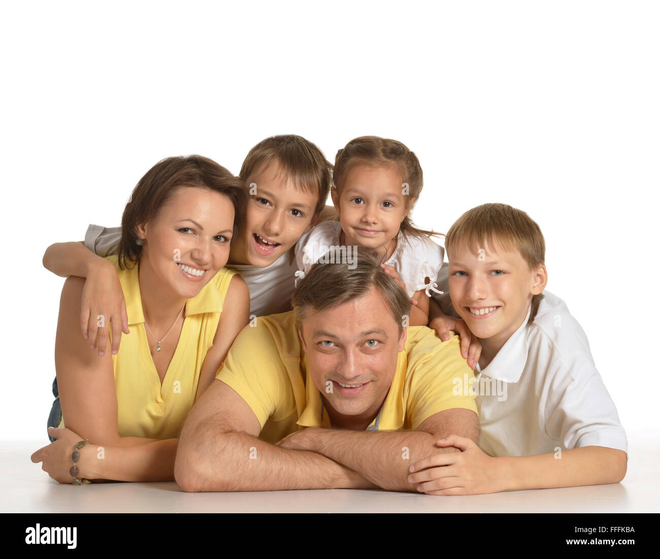 Pretty family portrait Stock Photo - Alamy