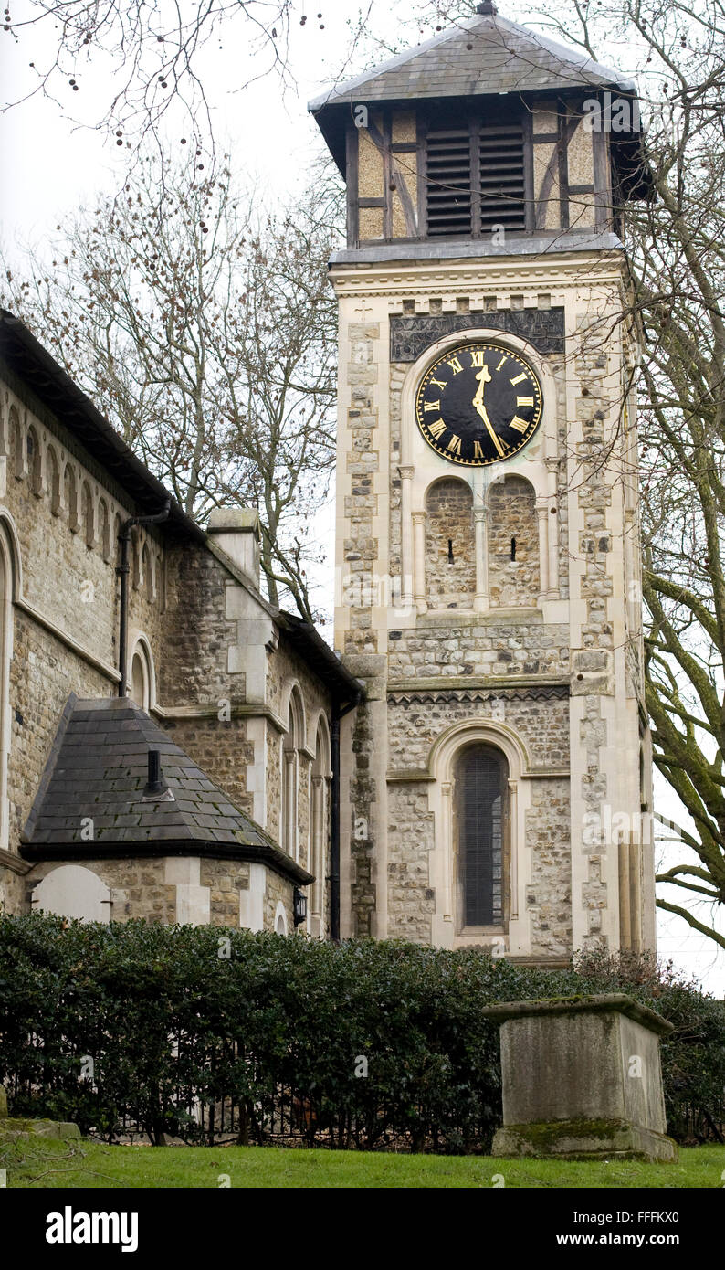 St Pancreas old church clock Tower Stock Photo - Alamy