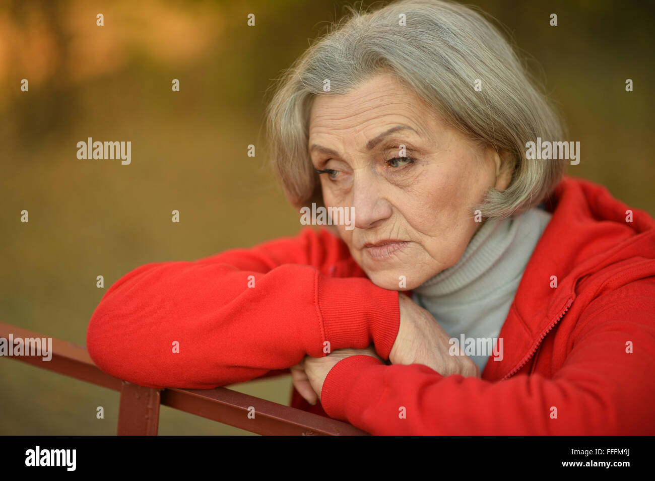 Nice sad old woman Stock Photo - Alamy
