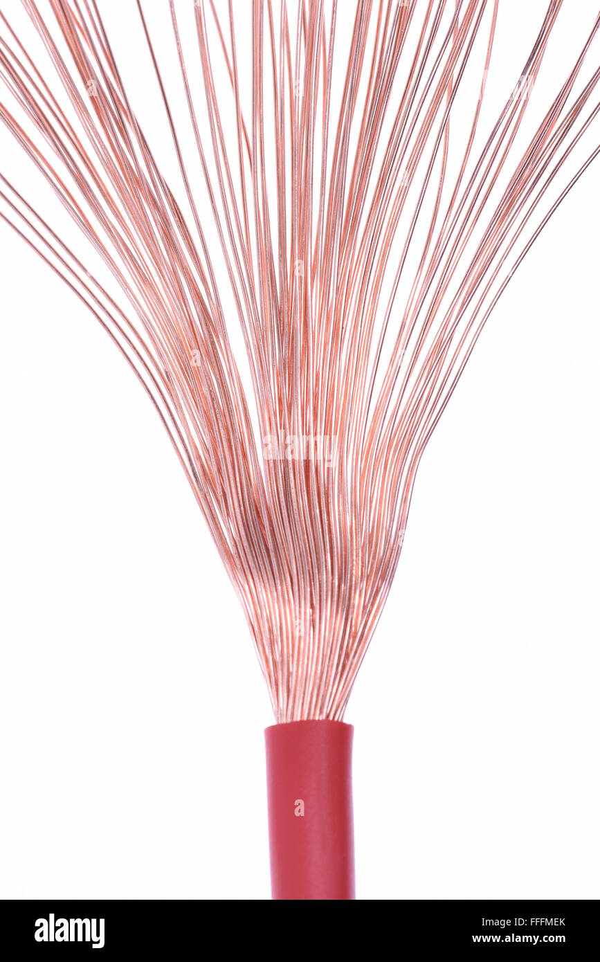 Copper wire isolated on white background Stock Photo - Alamy