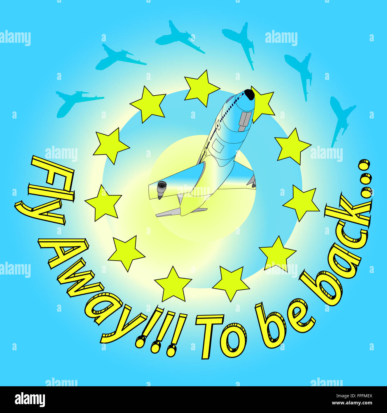 Airplane. Fly away!!! To be back Stock Photo - Alamy