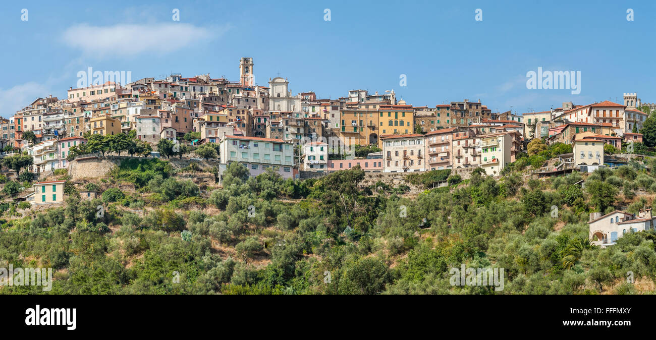 Panorama of Perinaldo at Ligurian Alps, Liguria, North West Italy Stock ...