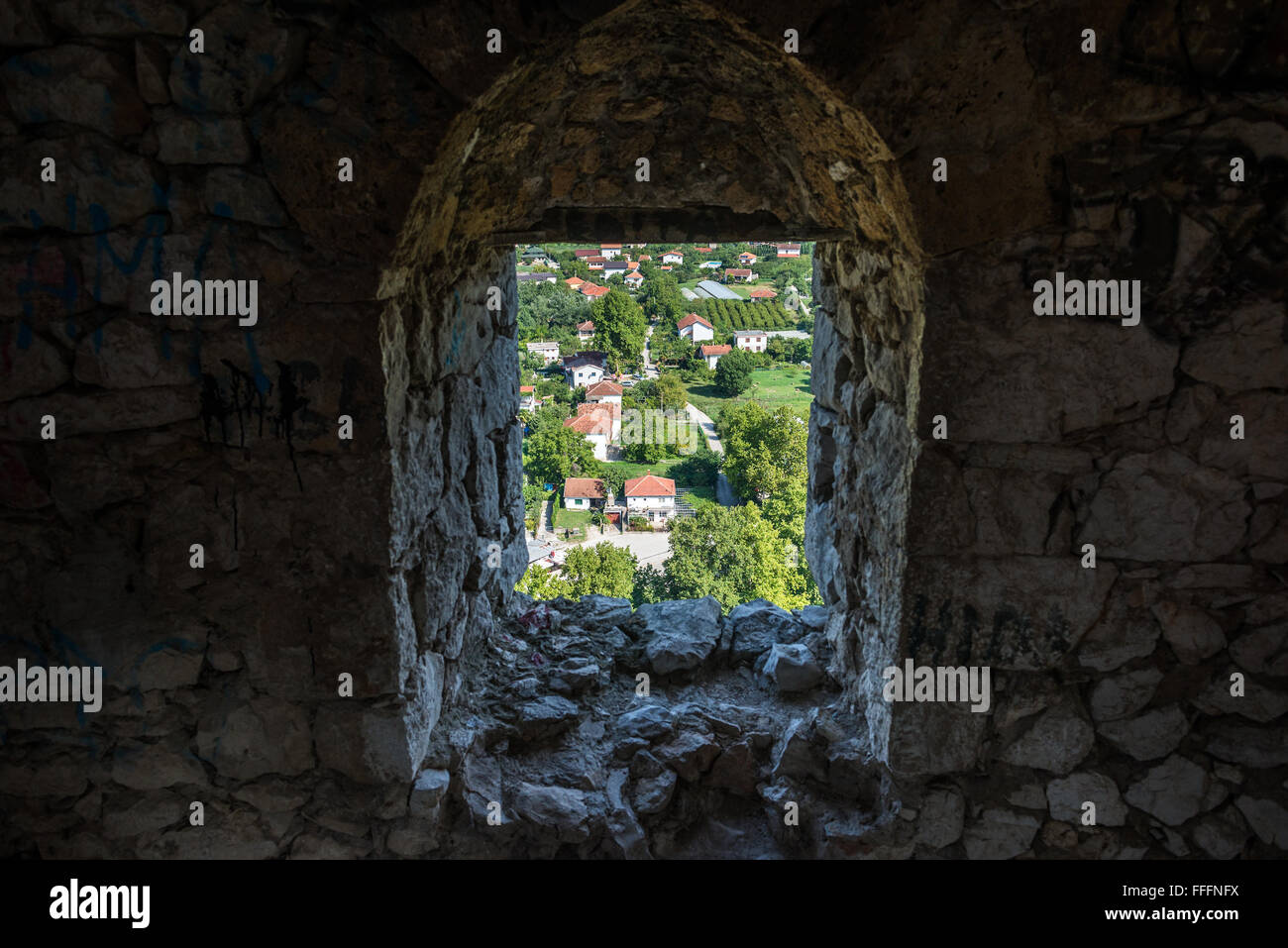 Aerial view from medieval citadel built by King Stephen Tvrtko I of ...