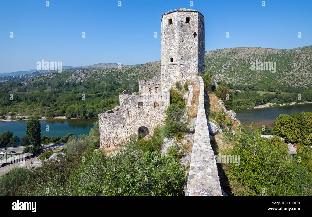 medieval citadel built by King Tvrtko I of Bosnia in 1383 in Pocitelj ...