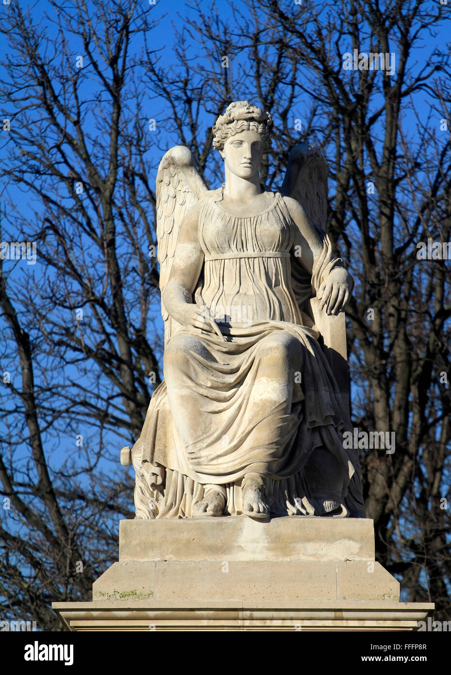 Angel statue at the side of the Arc de Triomphe du Carrousel near the ...