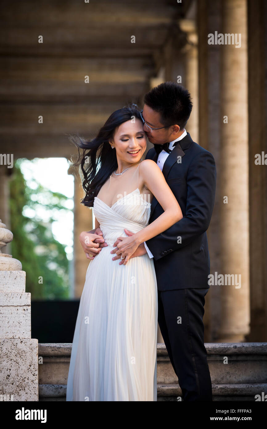 Bride and Groom together in Rome Italy Stock Photo - Alamy