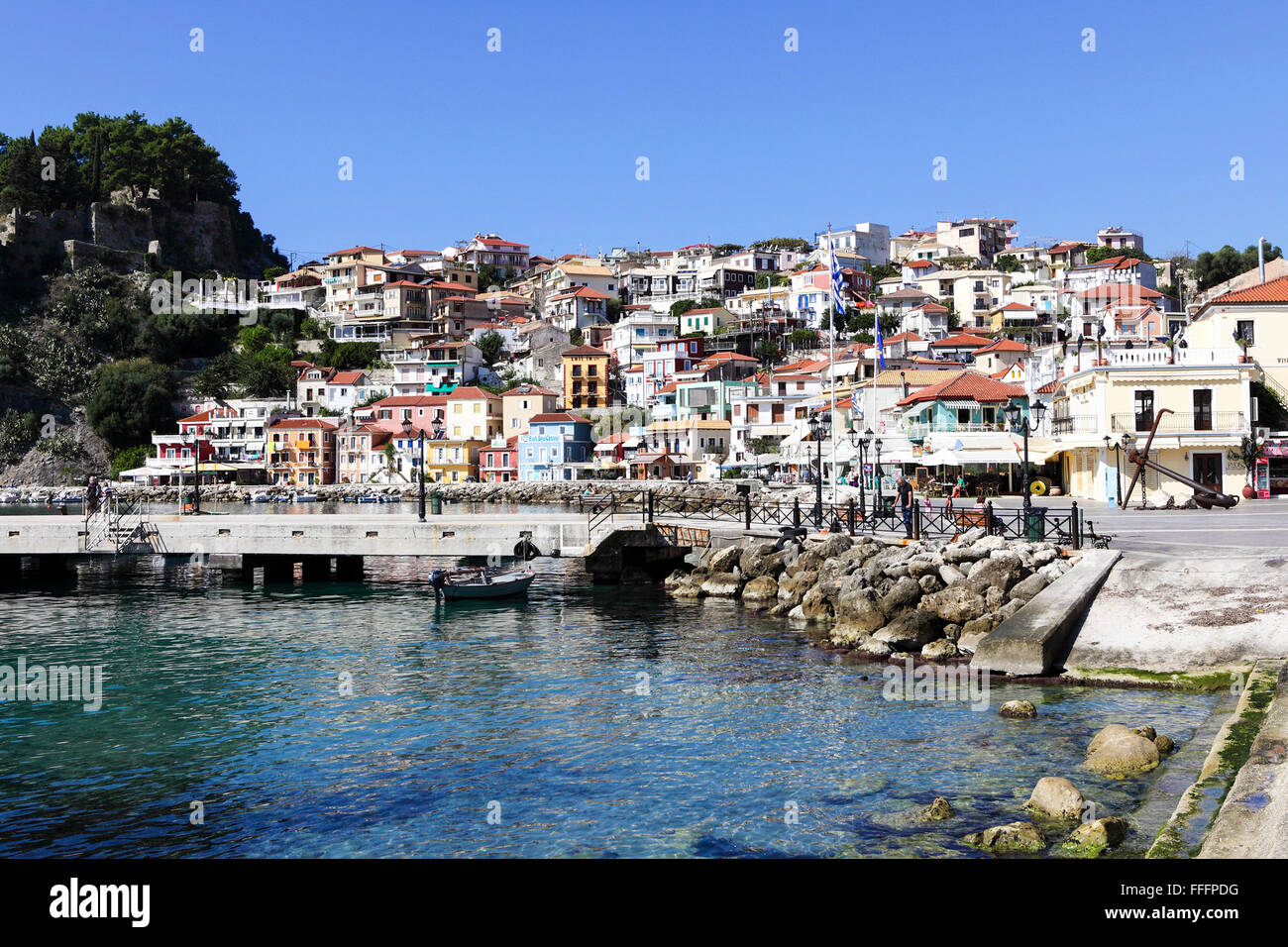 Parga Town promenade is a mishmash of shops, restaurants and bars along ...