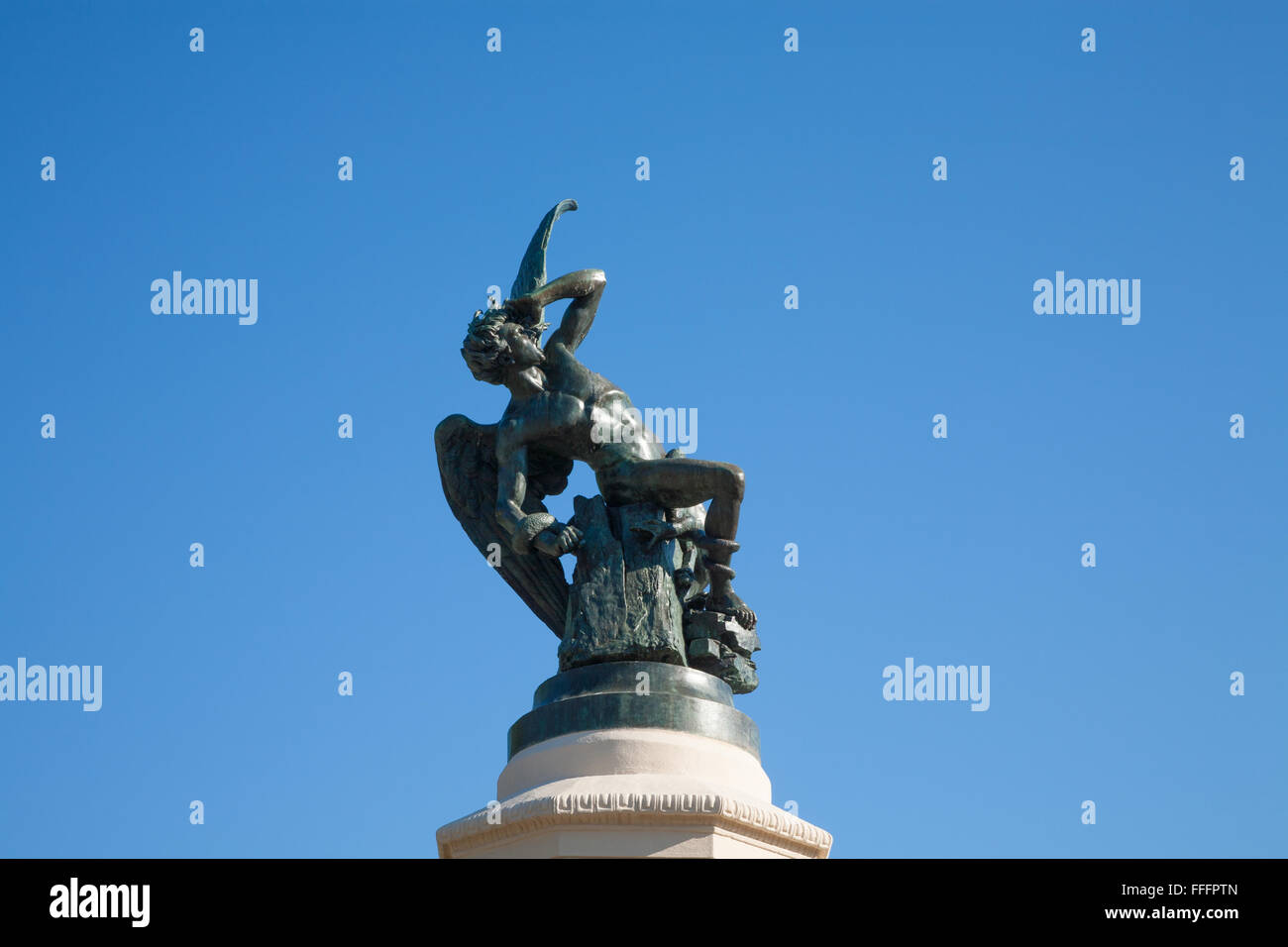 landmark of famous neoclassical sculpture monument of fallen angel in ...
