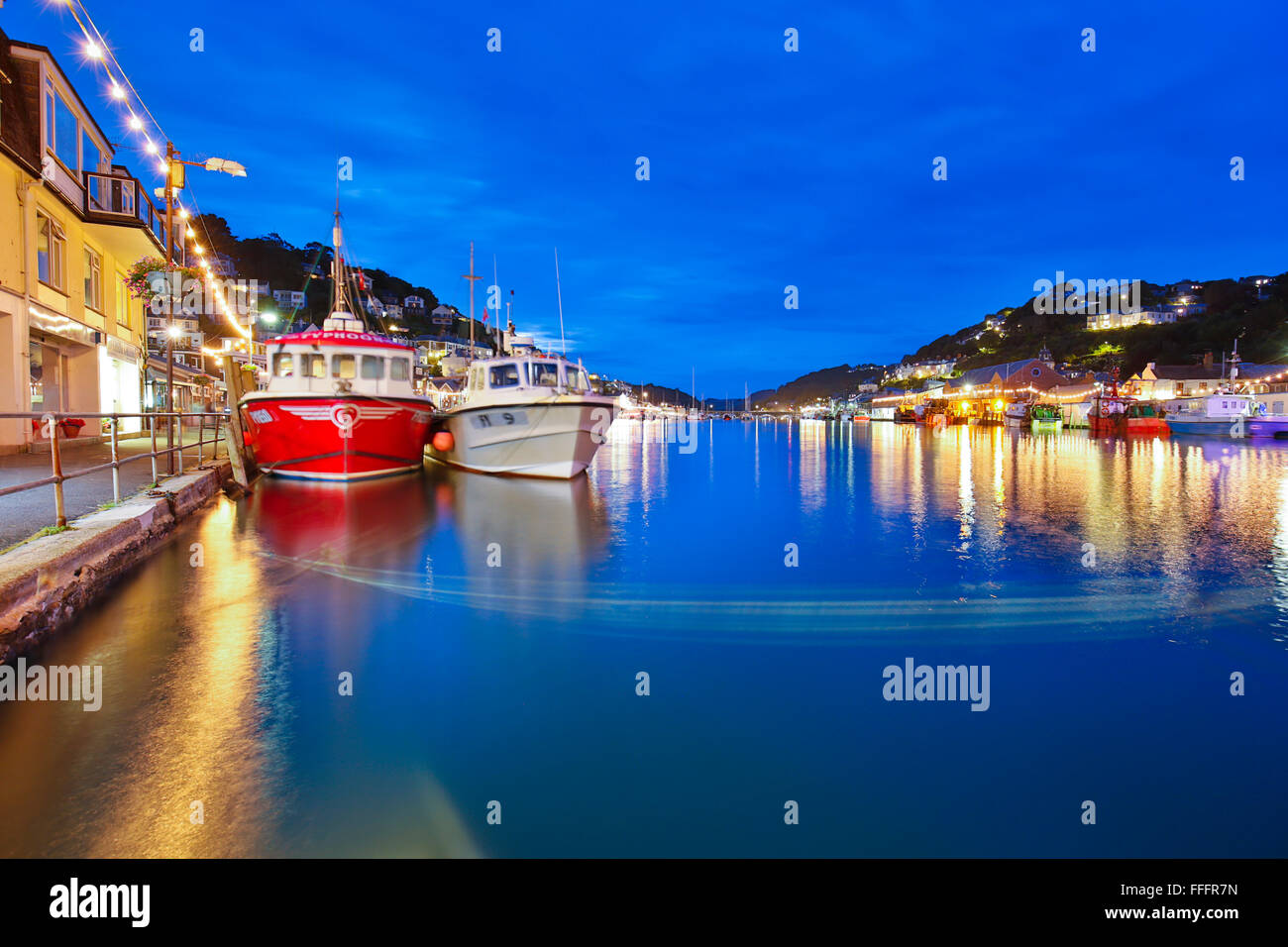 Looe at Night; Cornwall; UK Stock Photo - Alamy
