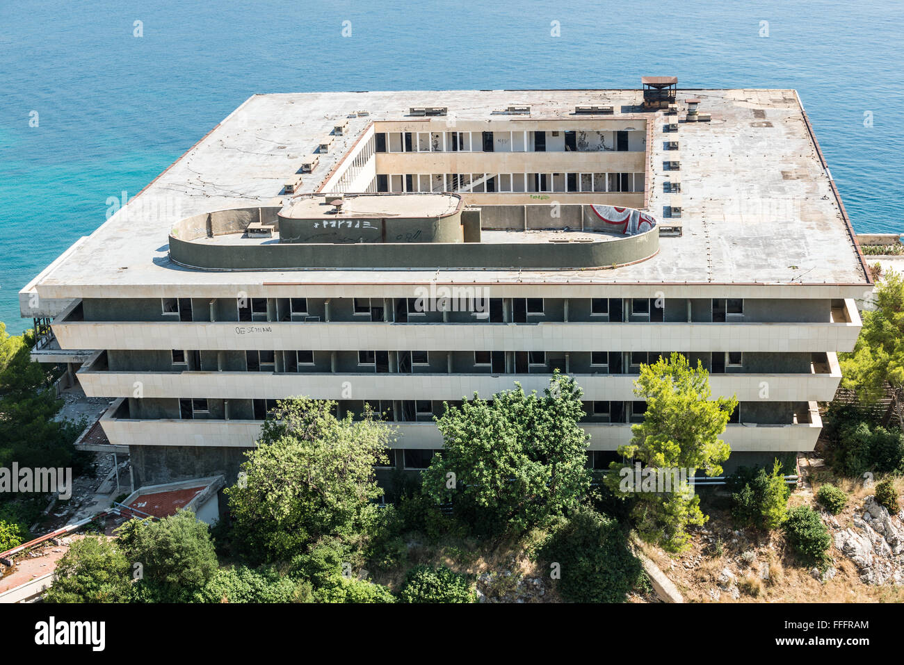 Abandoned Pelegrin Hotel in Kupari village, tourist complex destroyed ...