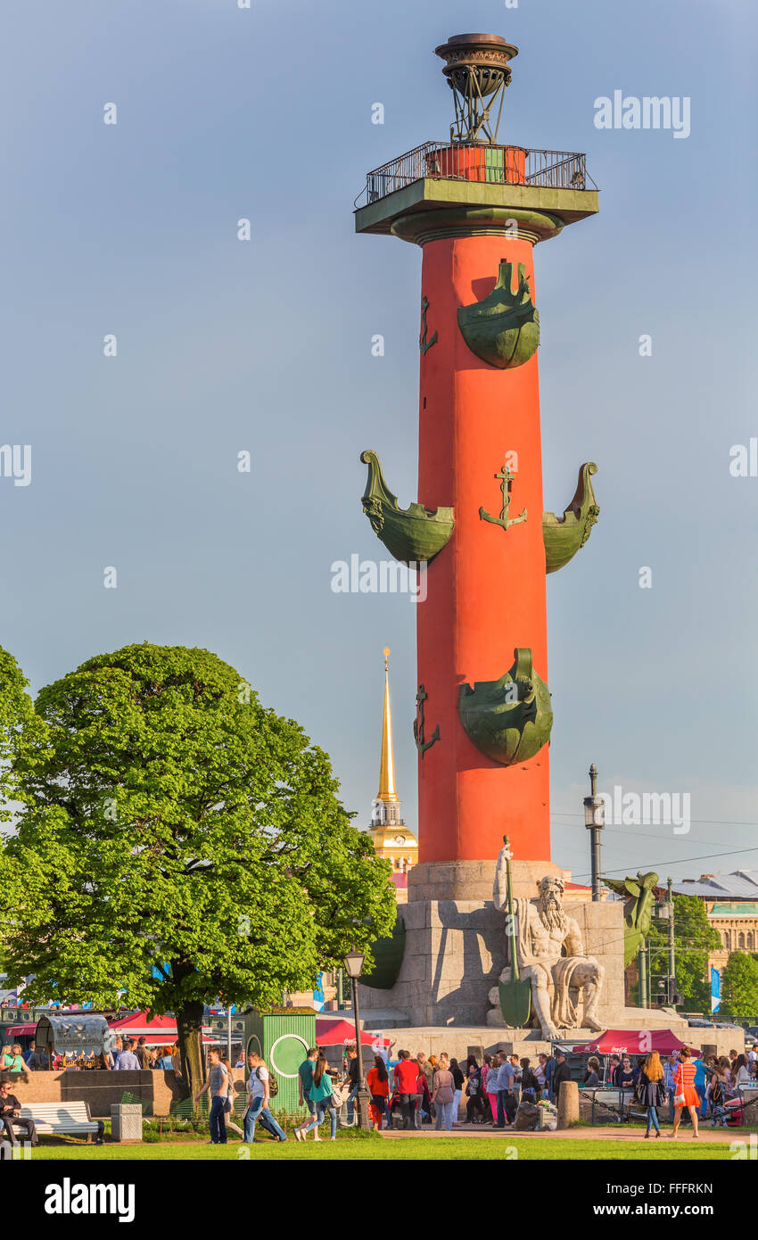 Rostral column, Saint Petersburg, Russia Stock Photo - Alamy