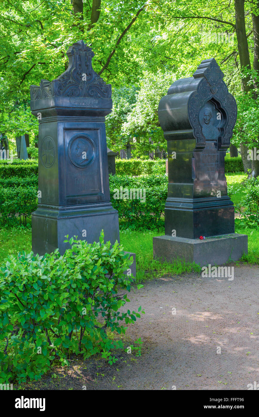 Grave of composer Mikhail Glinka, Tikhvin Cemetery, Alexander Nevsky ...