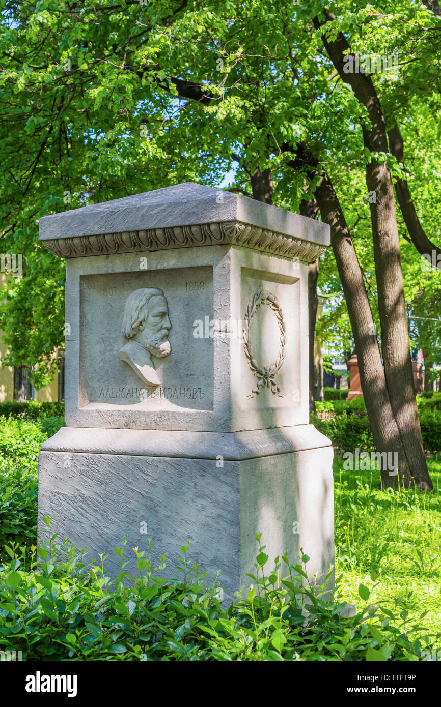 Grave of painter Alexander Ivanov, Tikhvin Cemetery, Alexander Nevsky ...