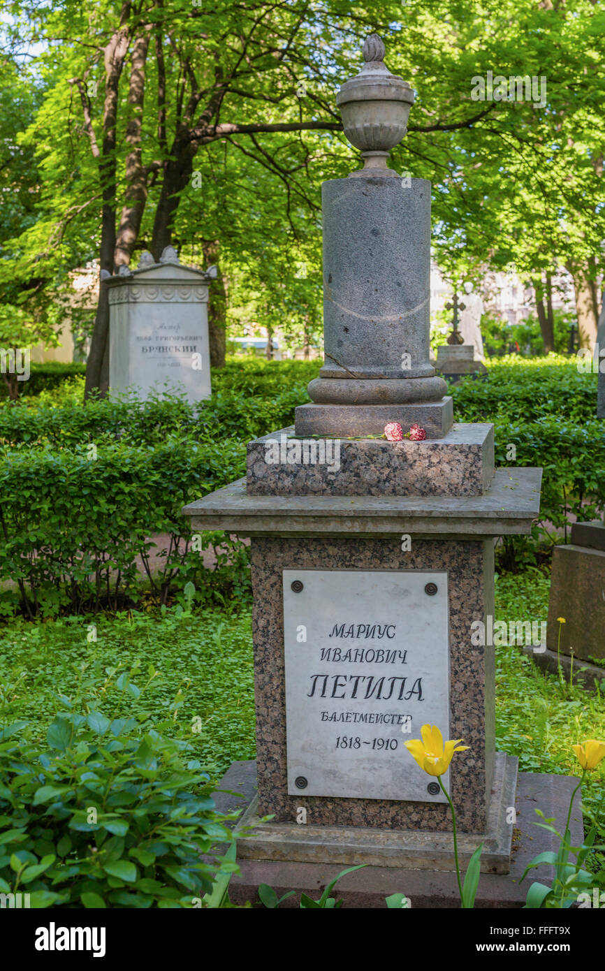 Grave of ballet dancer and choreographer Marius Petipa, Tikhvin ...
