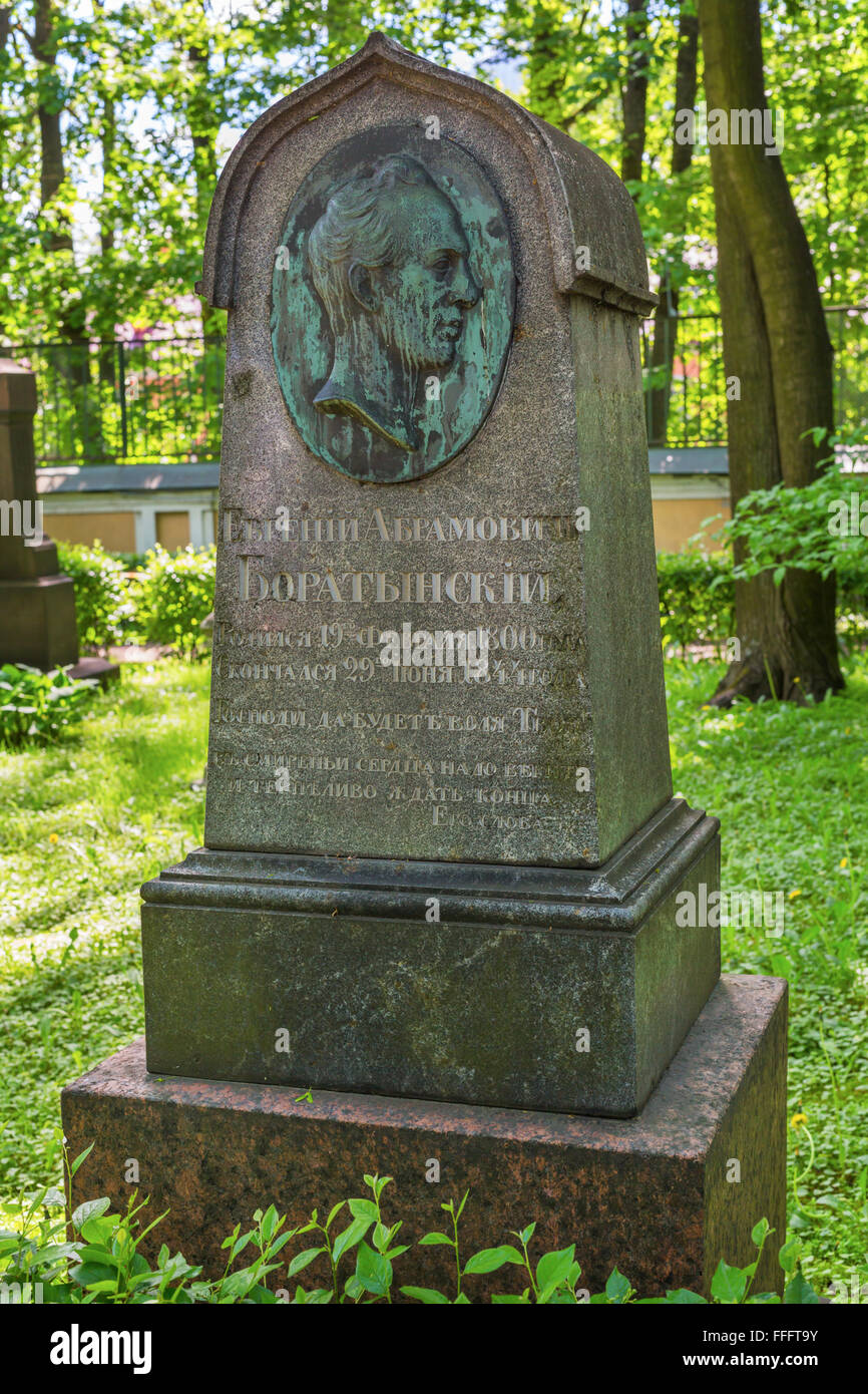 Grave of poet Yevgeny Baratynsky, Tikhvin Cemetery, Alexander Nevsky ...