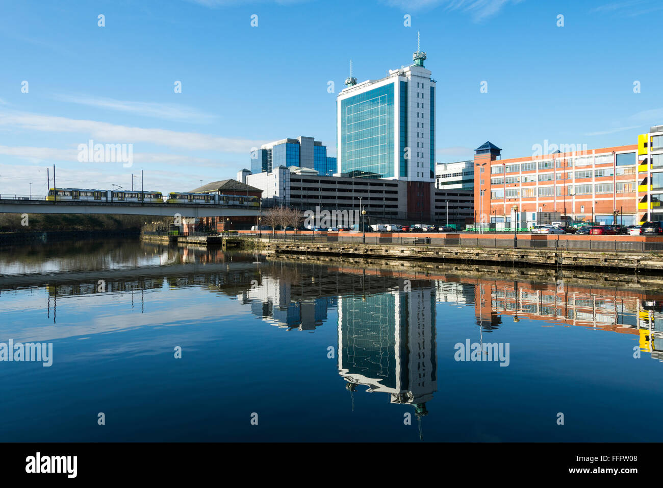 The Exchange Quay and the Soapworks buildings reflected in the ...