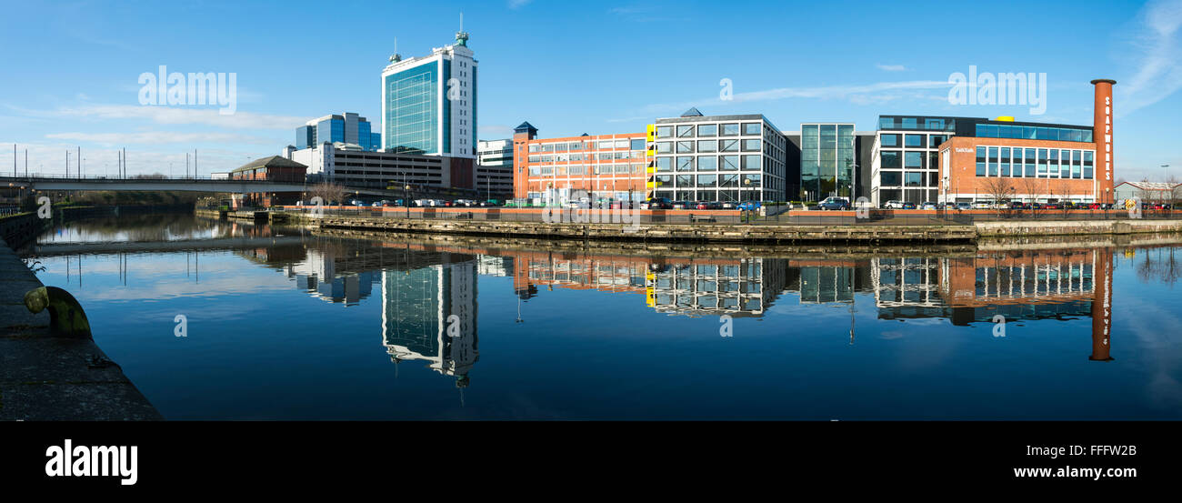 The Exchange Quay and the Soapworks buildings reflected in the ...
