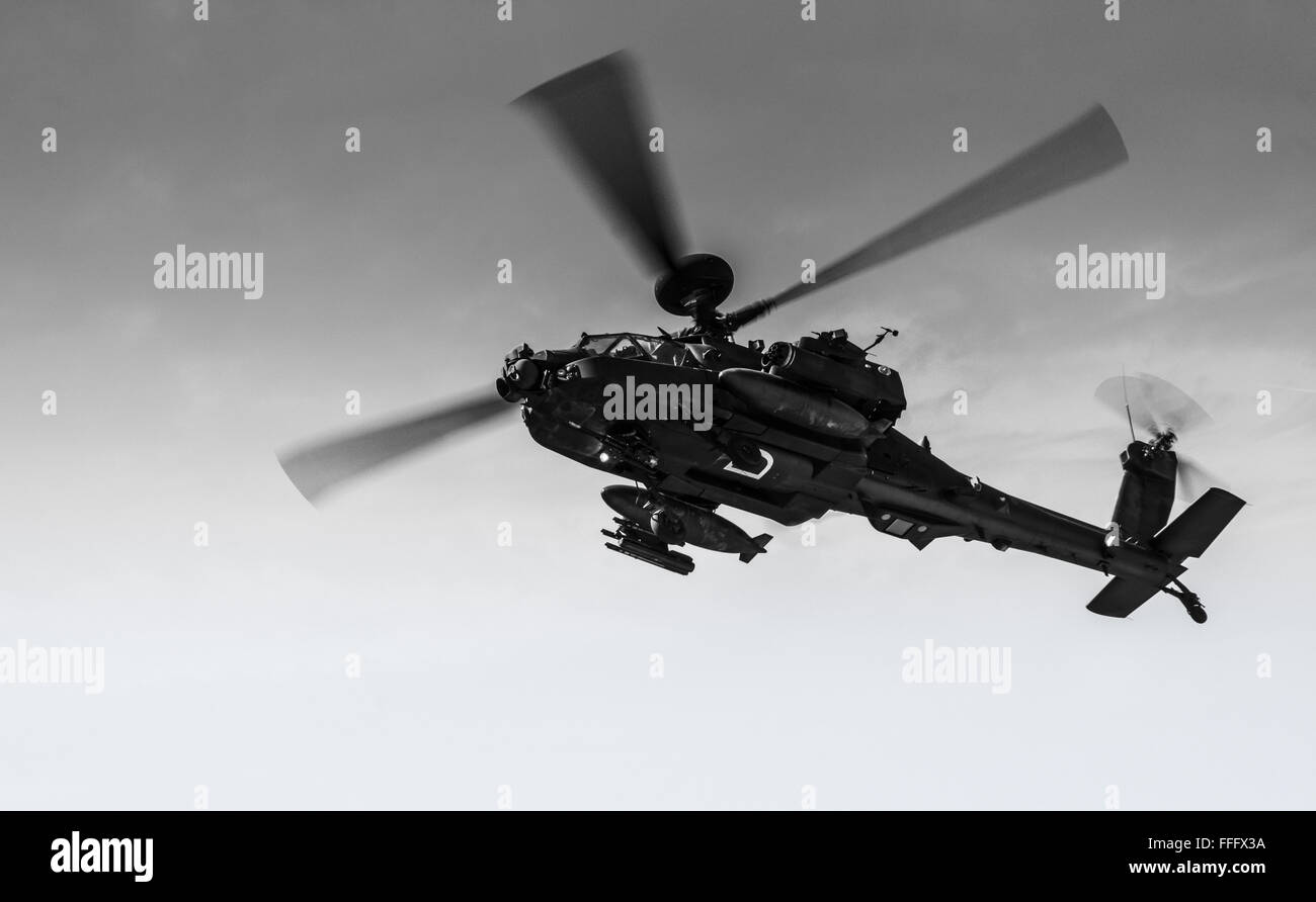 apache helicopter black white sky army Stock Photo - Alamy