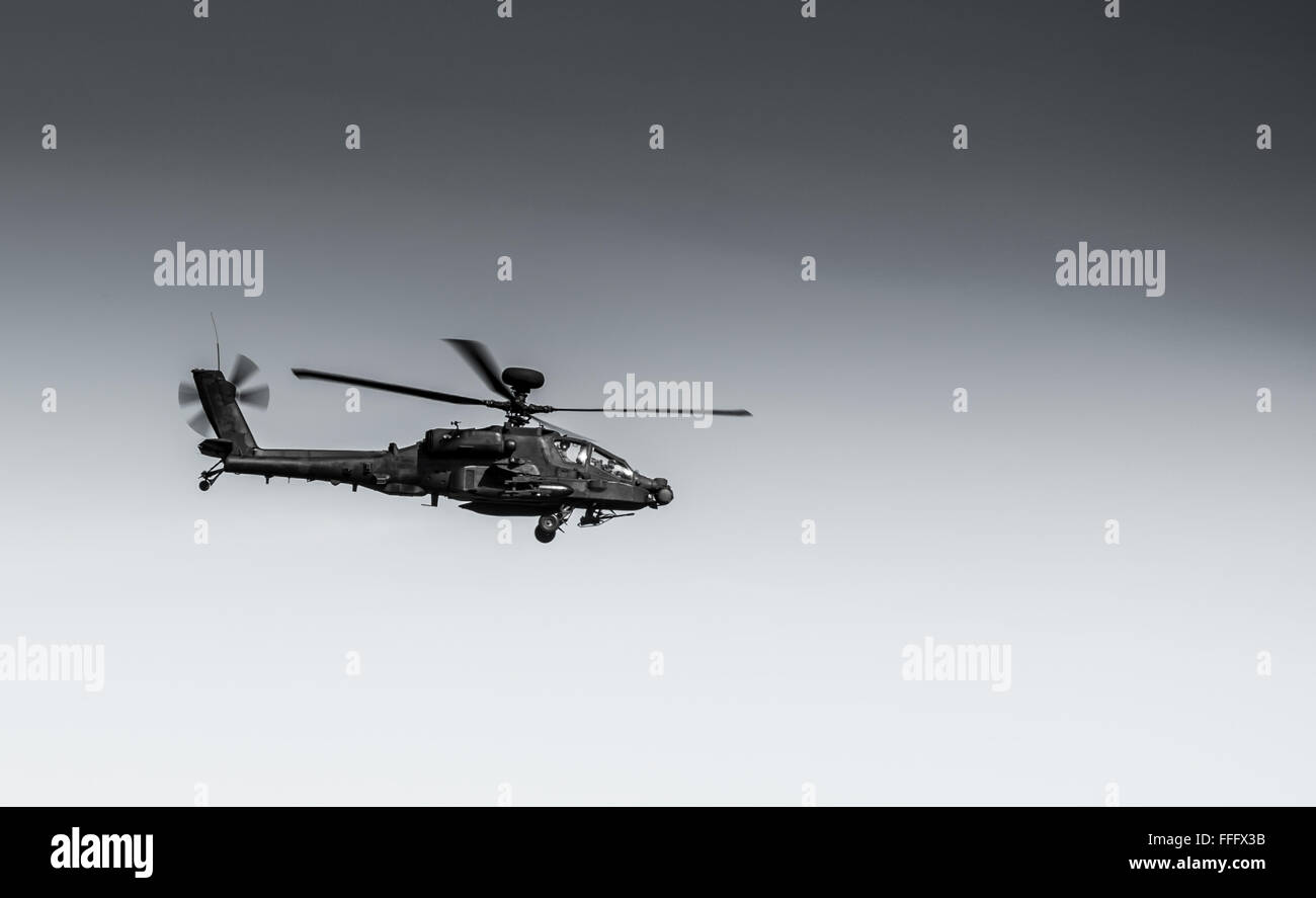 apache helicopter black white sky army Stock Photo - Alamy
