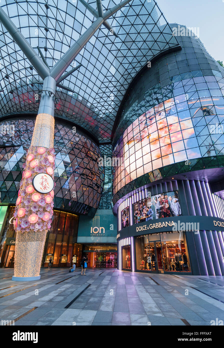 Entrance of The ION Orchard shopping mall on Orchard Rd, Singapore Stock Photo - Alamy