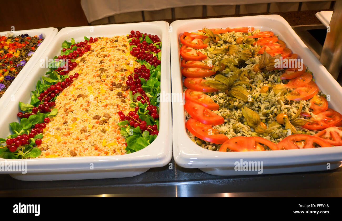 Food on hotel buffet in Nerja Andalucia Spain Stock Photo - Alamy
