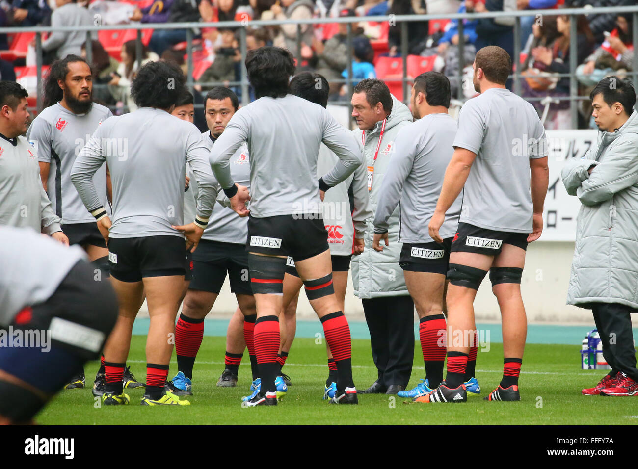 Toyota Stadium, Aichi, Japan. 13th Feb, 2016. Sunwolves team group, FEBRUARY 13, 2016 - Rugby ...