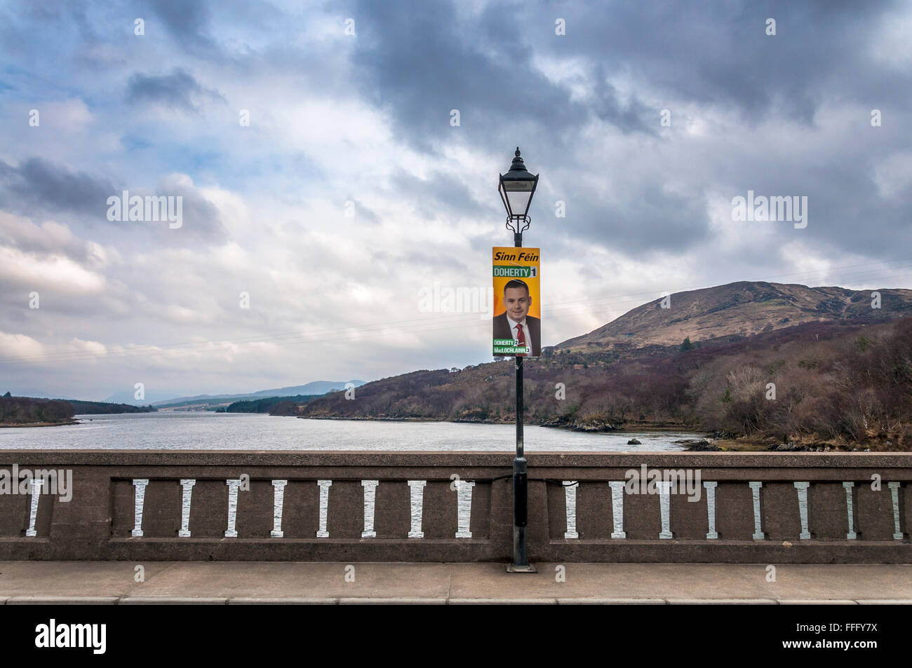 Gweebarra Bridge, County Donegal, Ireland. February 13th 2016. Election ...
