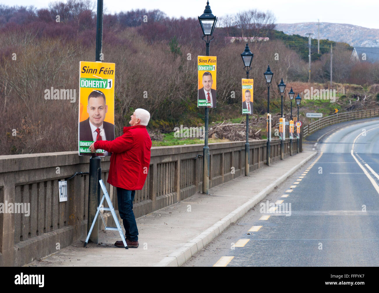 Gweebarra Bridge, County Donegal, Ireland. February 13th 2016. Election ...