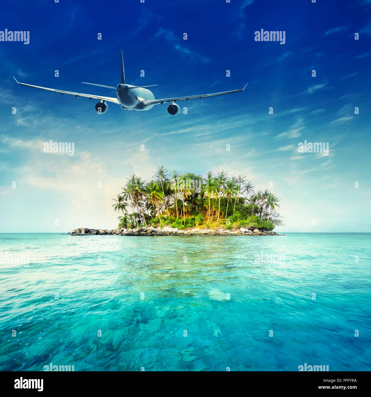 Airplane Flying Over Ocean