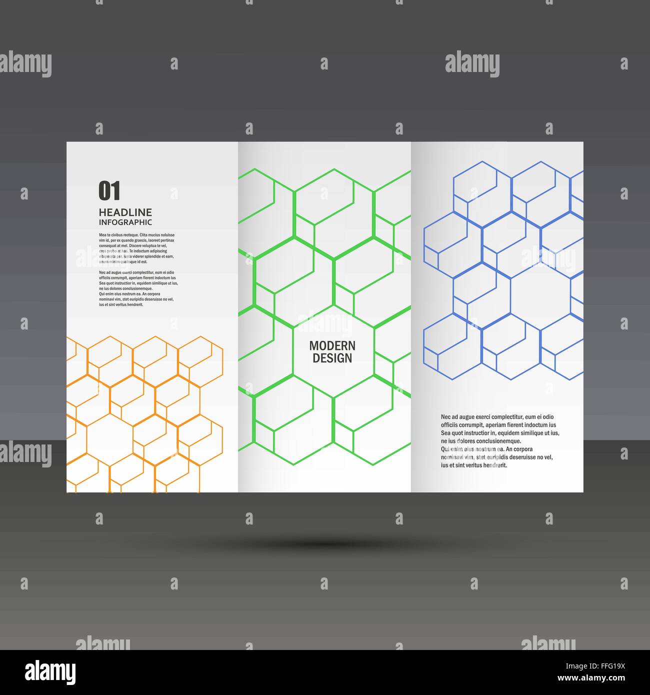 Business brochure design hexagon hi-res stock photography and images ...
