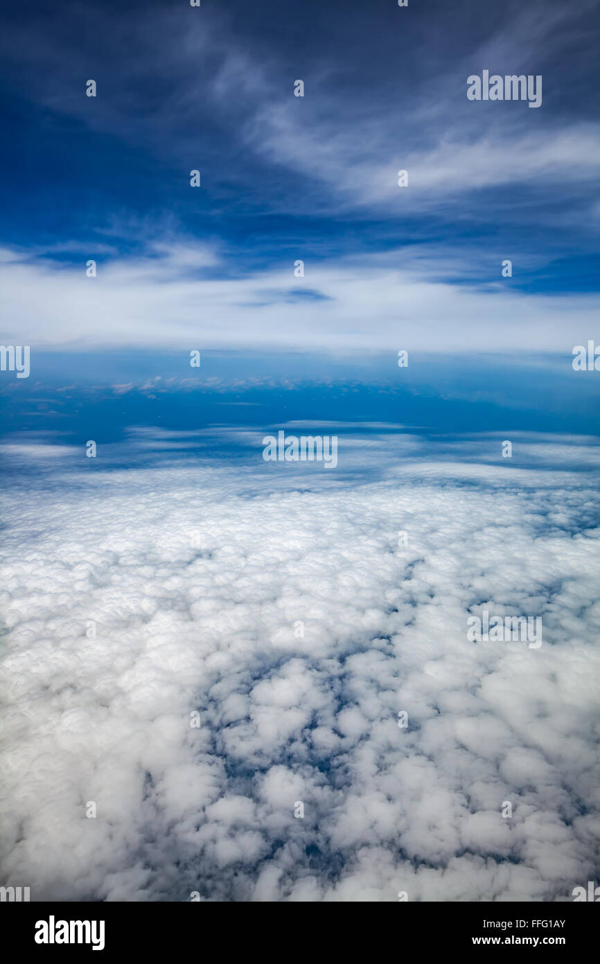 Photo of the blue sky with clouds bird's-eye view Stock Photo - Alamy