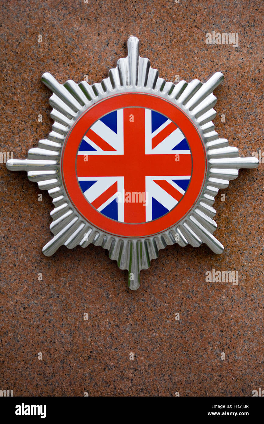 Union Jack Firefighter war memorial Badge Stock Photo - Alamy