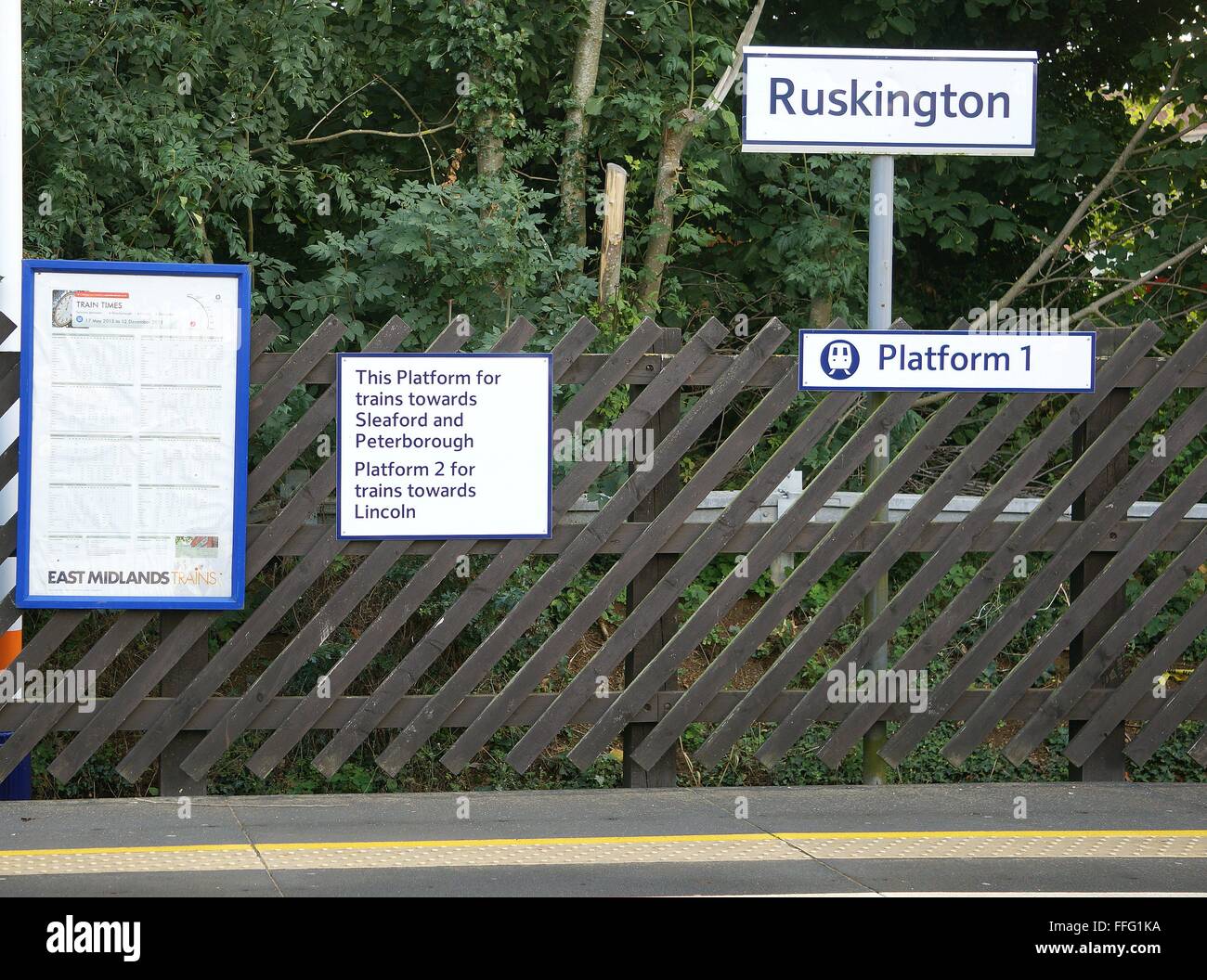 Train station in the village of Ruskington Lincolnshire England GB UK ...