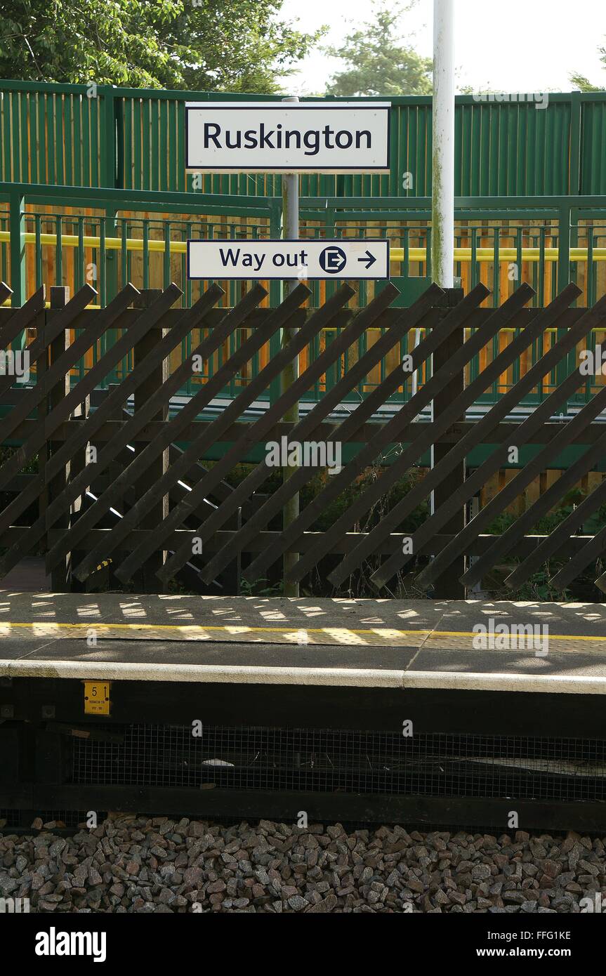 Train station in the village of Ruskington Lincolnshire England GB UK ...