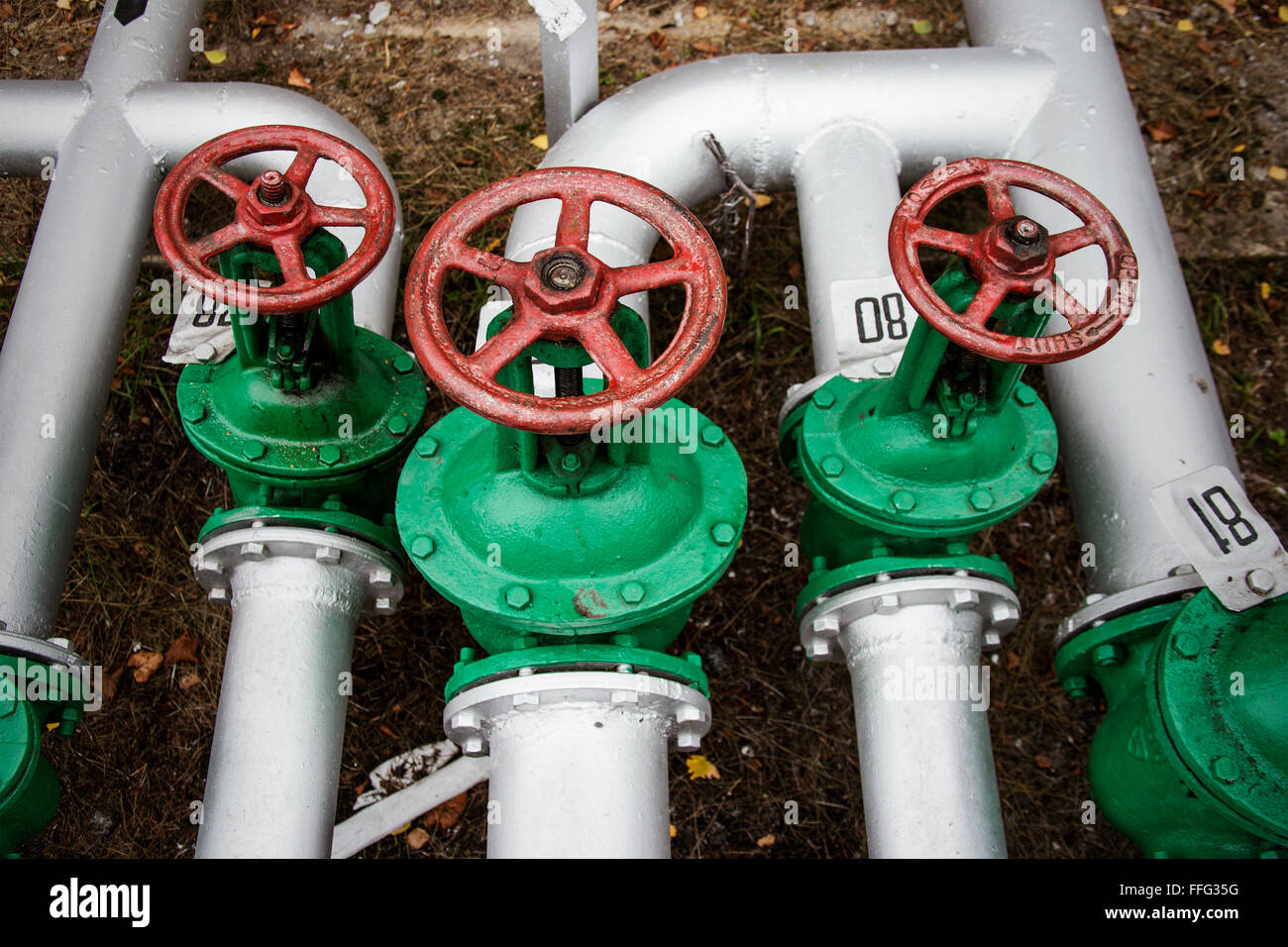 Oil and gas pipe line valves Stock Photo - Alamy