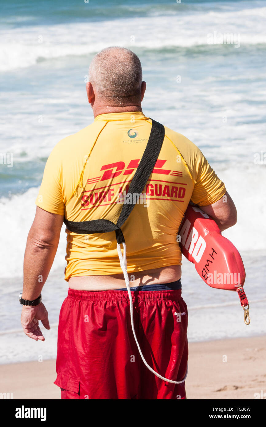 Lifeguards training session at Hot Water Beach,East coast of Coromandel ...