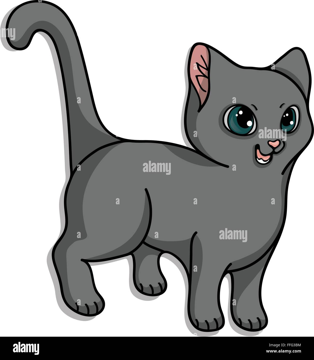 Cute gray kitty Stock Vector Image & Art - Alamy