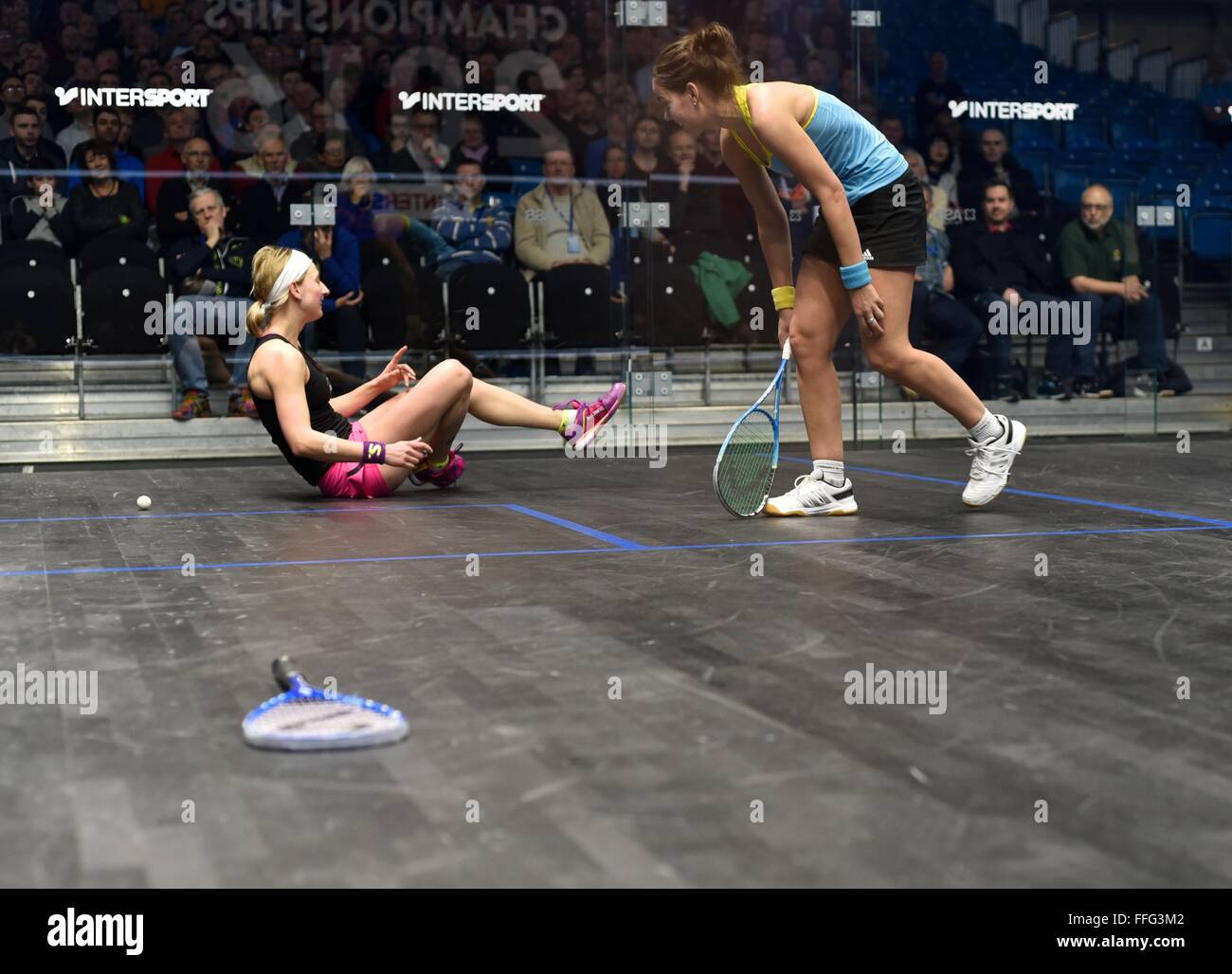 Manchester, UK. 13th Feb, 2016. 2nd seed Alison Waters (Middlesex ...