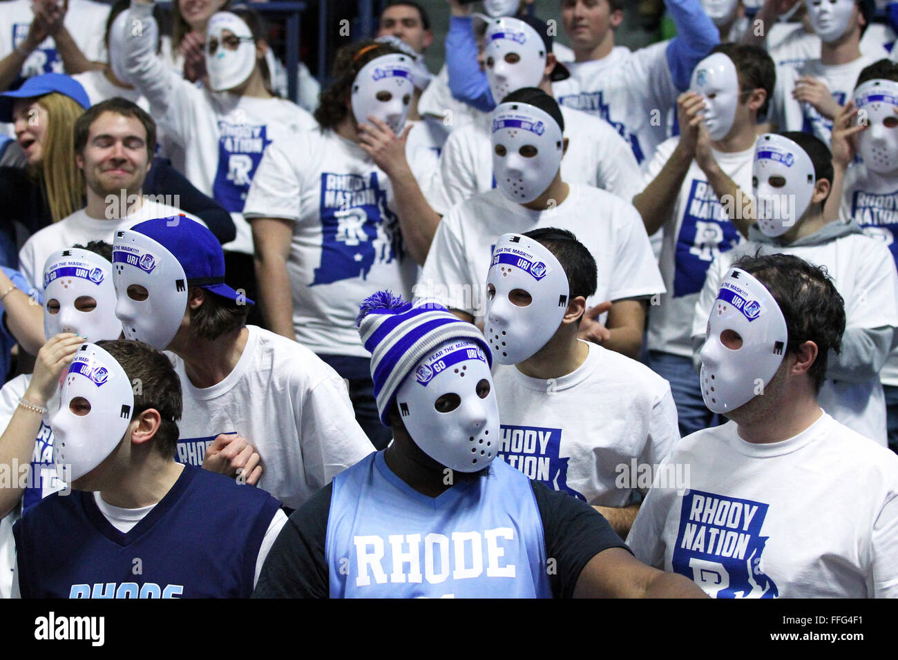 February 12, 2016; Kingston, RI, USA; Rhode Island Rams fans during an ...