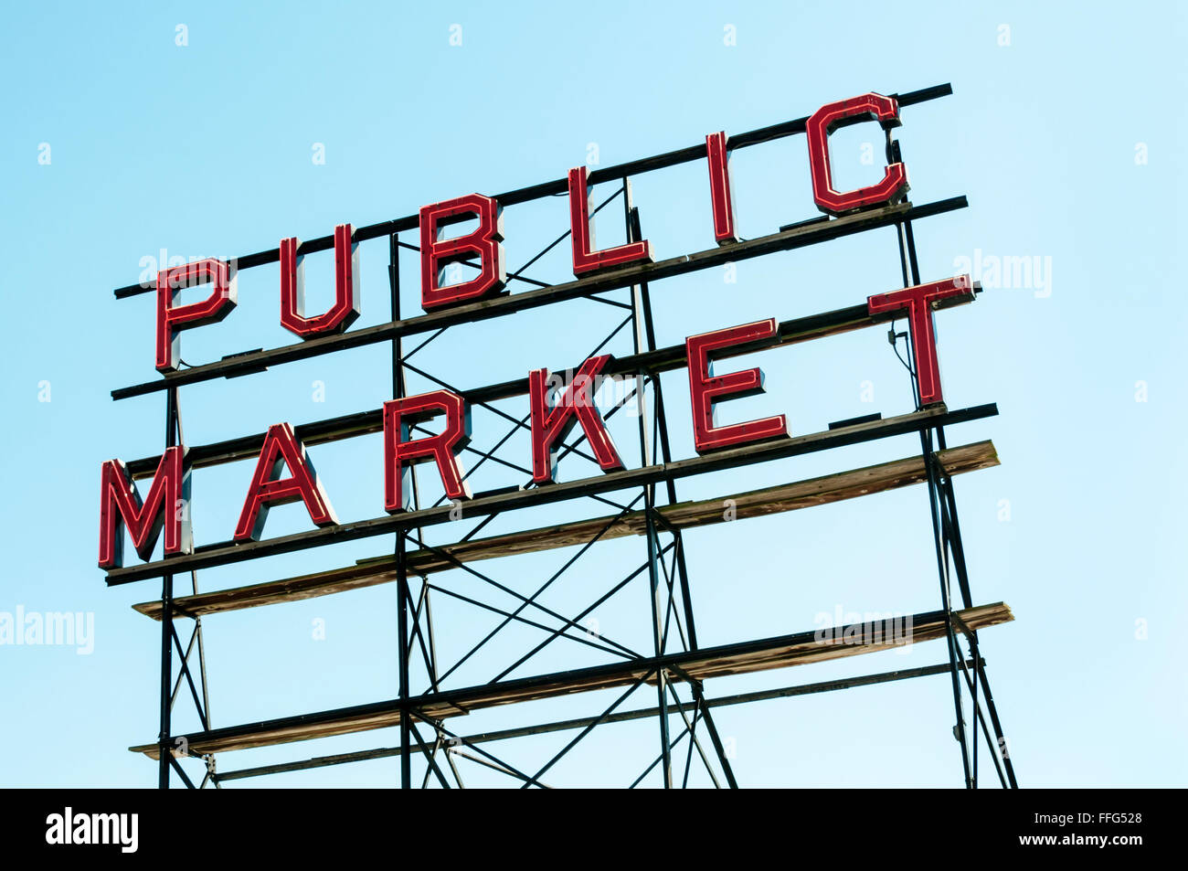Seattle public market sign hi-res stock photography and images - Alamy